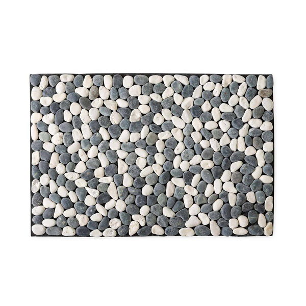VivaTerra Indoor/ Outdoor River Stone Gray And White Doormat | Perigold